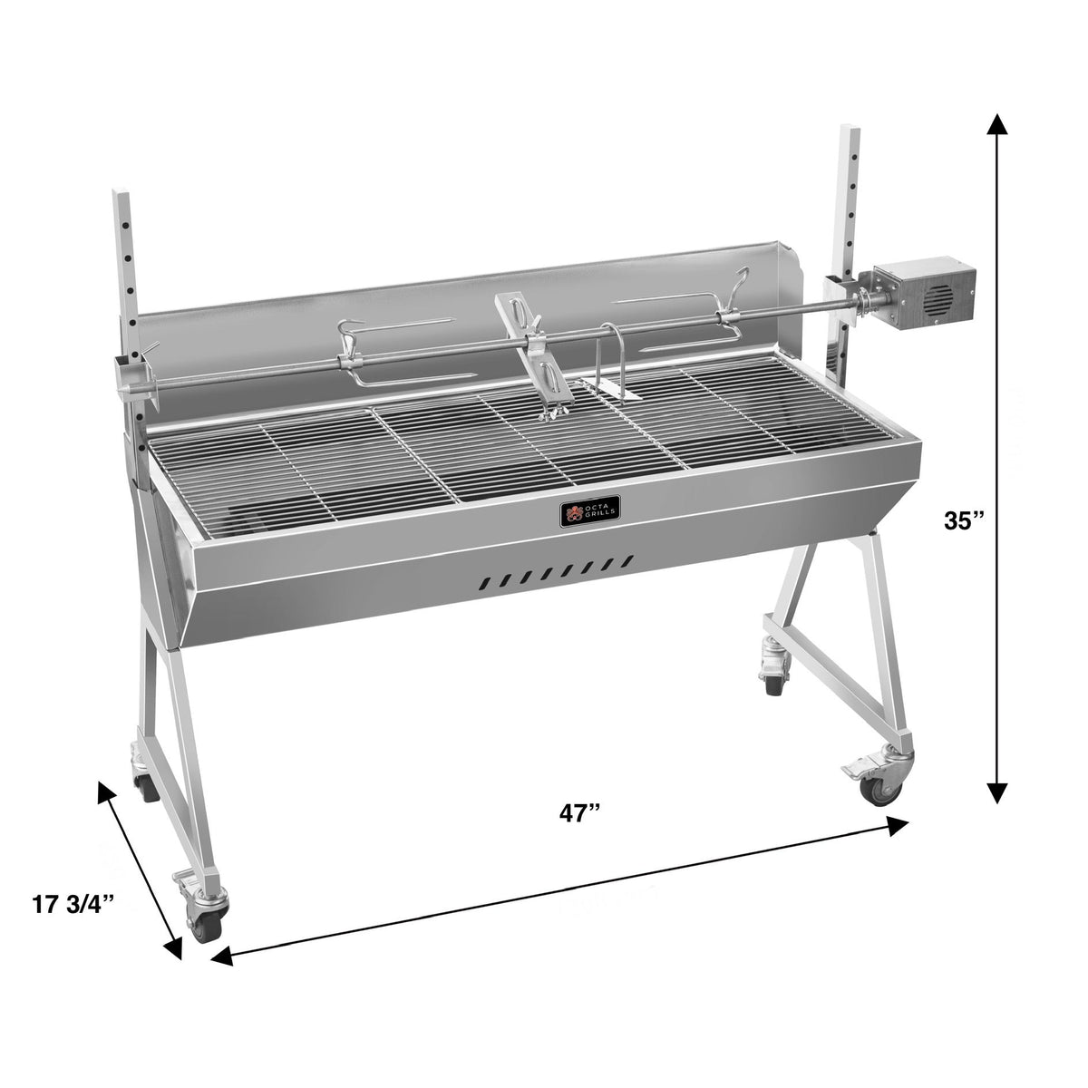 Compact Rotisserie Roaster | Heavy-Duty Charcoal Rotisserie Grill ...